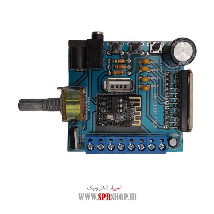 خرید ماژول آمپلی فایر 4 كانال 34 وات همراه با ولوم، بلوتوث و USB با ...